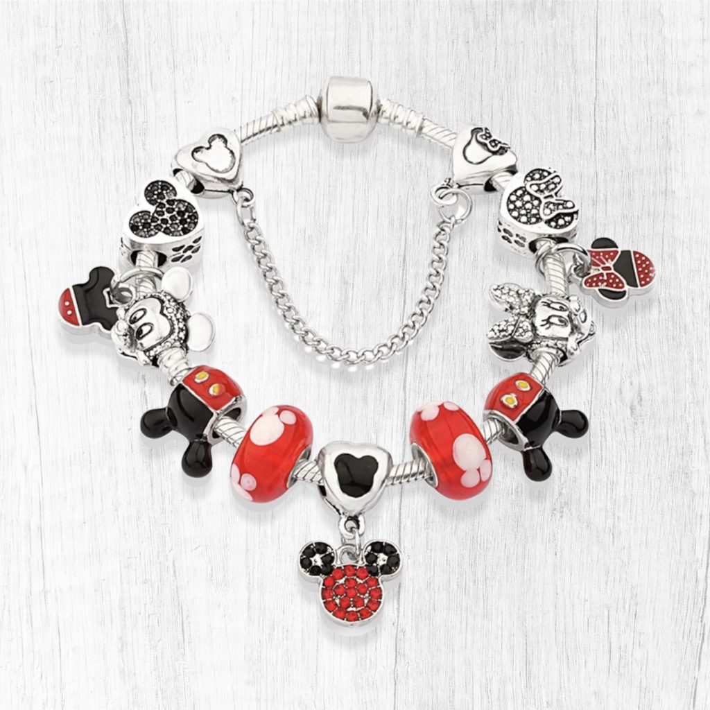 Pulsera tipo Pandora Mickey Charms – Ōkami Joyería